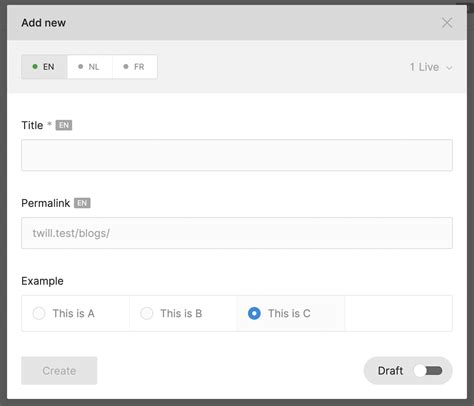 Adding Fields To The Create Modal — Twill Cms