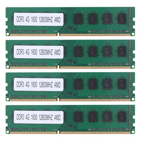 4x Ddr3 4gb Memory Ram Pc3 12800 15v 1600mhz 240 Pin Desktop Memory