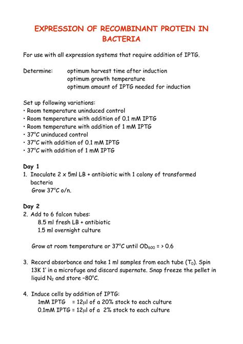 Optimising Expression Of Recombinant Protein