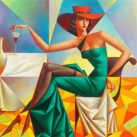 Human Figures Distorted Into Vibrant Geometric Shapes Look Like Vintage