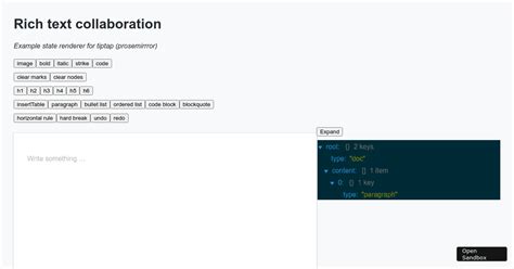 Prosemirror State Example Codesandbox