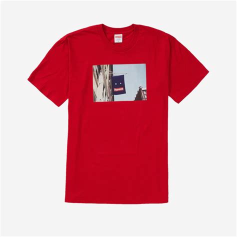 슈프림 배너 티셔츠 레드 19fw Supreme Kream