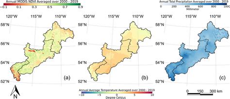 Annual Modis Ndvi A Annual Average Temperature B And Annual Total Download Scientific