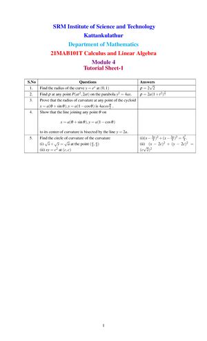 Assignment MAB T SRM Institute Of Science And Technology College Of Engineering And