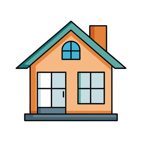 Cartoon House Simple Home Illustration With Details 65414364 Vector Art