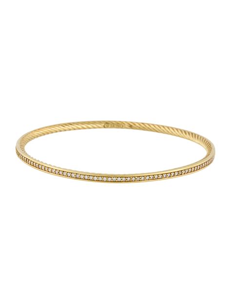 David Yurman 18k 112ctw Diamond Bangle Bracelet Bangle Bracelets