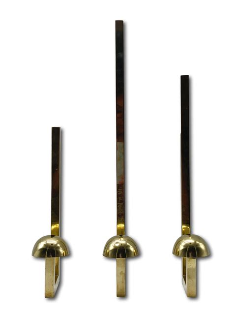 Brass Coat Wall Hooks Set Of 3 1960s For Sale At 1stdibs