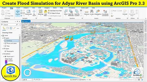 Create And Export Flood Simulation For Adyar River Basin Using Arcgis