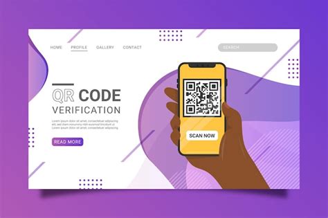 Qr Code Verification Landing Page Free Vector