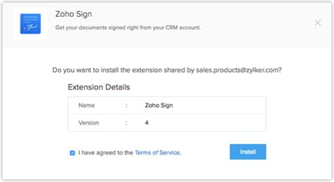 Zoho Sign Extension Integrations Online Help Zoho Crm