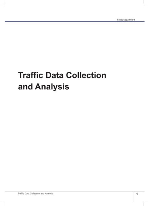 Botswana Guideline 9 Traffic Data Collection And Analysis 2004