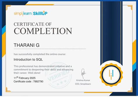 tharani ganesh on linkedin sql database learning certification