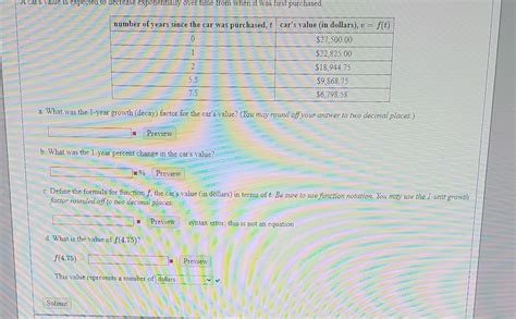 Solved Acars Value Is Expected To Decrease Exponentially