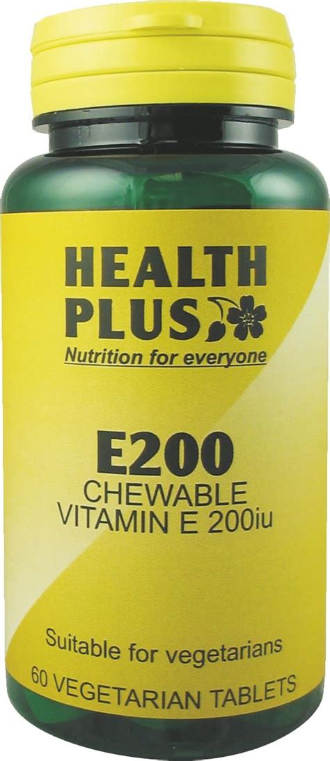 Health Plus E200 Chewable Vitamin E Supplement 60 Tablets Supports Overall Health And Immune