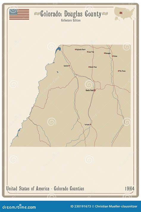 Map Of Douglas County In Oregon State On White Background Single