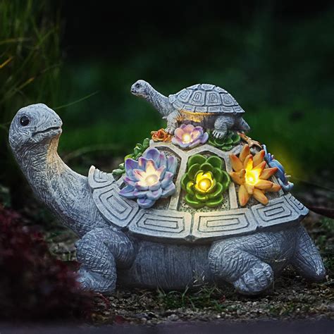 Lhocm Upgrade Solar Turtle Garden Decor Turtle Ts For
