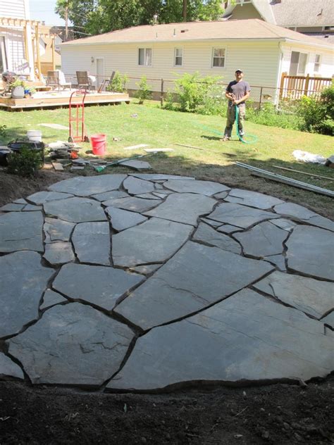 Irregular Flagstone Installation How To Lay A Flagstone Patio