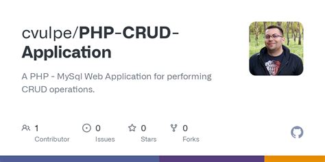 Github Cvulpephp Crud Application A Php Mysql Web Application For Performing Crud Operations
