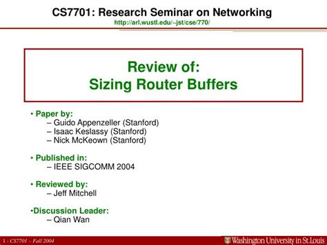 ppt review of sizing router buffers powerpoint presentation free