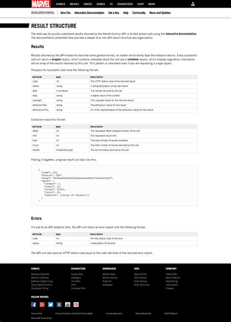 Marvel Developer API Portal On Behance