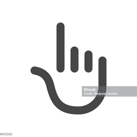 흰색 배경에 격리 된 윤곽선 스타일의 손 아이콘을 터치합니다 웹 사이트 디자인 로고 앱 Ui에 대한 터치 기호 벡터 일러스트레이션 Eps10 개념에 대한 스톡 벡터 아트 및