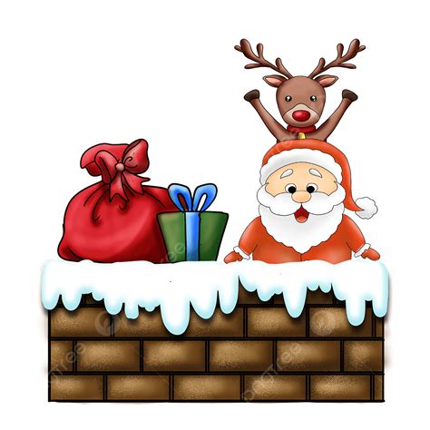 크리스마스 겨울 산타 클로스와 엘크가 선물을 준다 산타 클로스 산타 할아버지 사슴 Png 일러스트 및 Psd 이미지 무료 다운로드 Pngtree