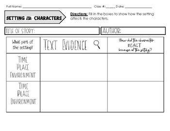 Setting Character Analysis By HuffleProf TPT