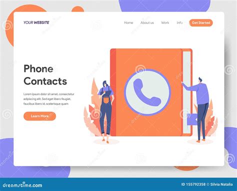Landing Page Template Of Phone Contacts Illustration Concept Modern