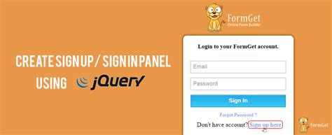 Show And Hide Registration Login Form Using Jquery Formget