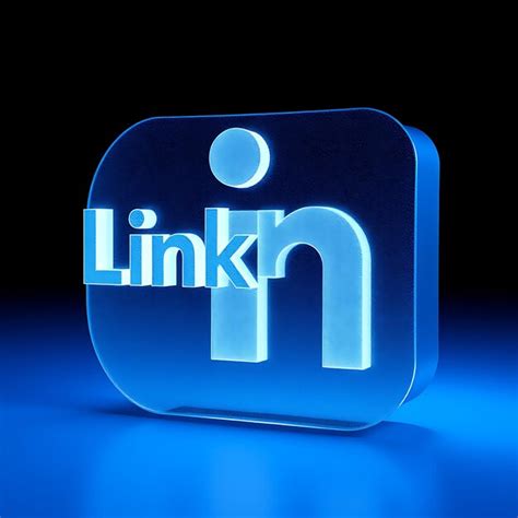 Linkedin Logo With 3d Render Frosted Glass Material Subtle Glow Linkedin Logo With 3d Render Frosted Glass Material Subtle Glow