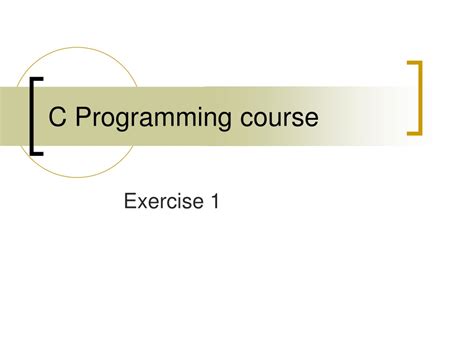 Ppt Introduction To C Programming Course Overview Powerpoint