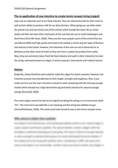 Food1120 Optional Assignment Food1120 Introduction To Food