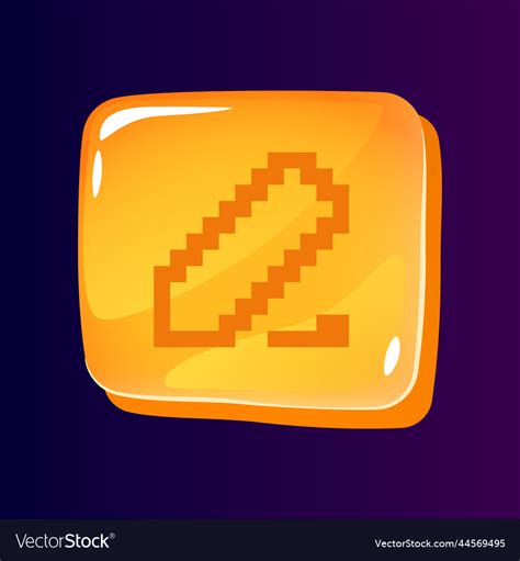 Text Correction Glossy Ui Button With Pixelated Vector Image