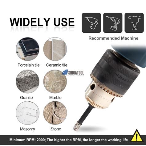 1set 10 Pcs 5mmx2 6mmx3 8mmx2 10mm 12mm Dry Diamond Drill Core Bit 1pc 6mm Carbide Triangular