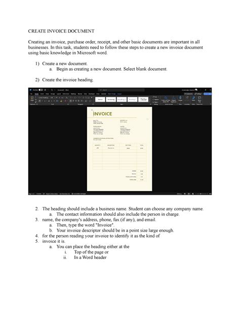 Create Invoice Document CREATE INVOICE DOCUMENT Creating An Invoice Purchase Order Receipt