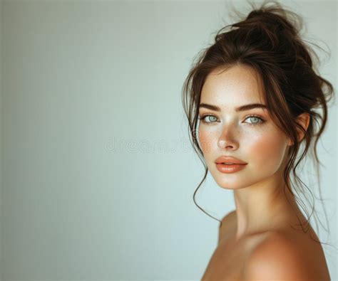 Serene Beauty: a Striking Portrait of a Young Woman with Captivating Eyes. Generative AI Stock ...