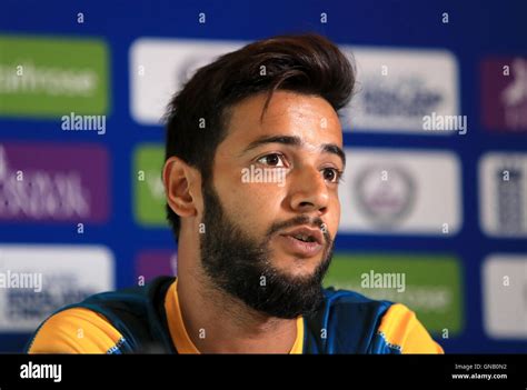 Pakistans Imad Wasim Speaks During A Press Conference At Trent Bridge