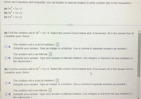 Solved Solve Each Equation And Inequality Use Set Builder