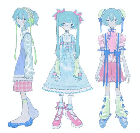 Safebooru 1girl Alternate Costume Arm Warmers Blue Hair Double Bun