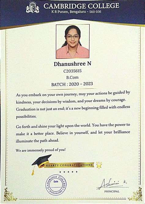 Dhanushree N On Linkedin Education Hardworkpaysoff Graduation