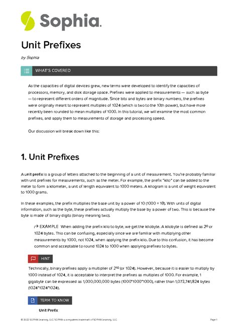 Unit Prefixes Unit Notes Unit Prefixes By Sophia As The Capacities Of Digital Devices Grew
