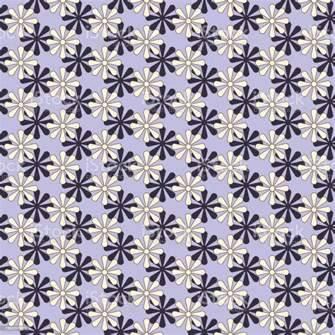 빈티지 플로럴 매끄러운 패턴 1960년대 1970년대 복고풍 에스티크 간단한 기하학적 꽃 추상 벡터 일러스트레이션 직물 종이 문구류용 그루비 그래픽 프린트 1960 1969