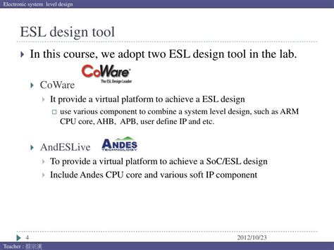 ppt electronic system level design lab environment overview