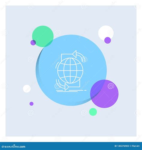 Connectivity Global Internet Network Web White Line Icon Colorful Circle Background Stock