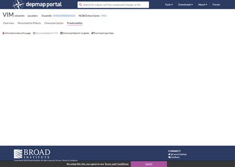 Predictability Tab Issue Report An Issue Depmap Community Forum