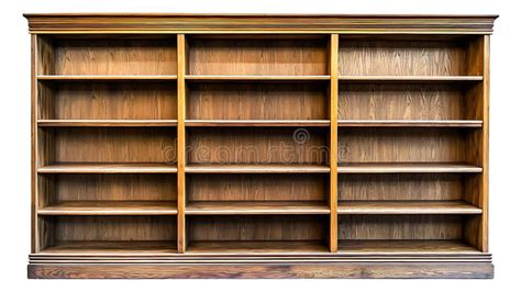 A Large Wooden Bookcase With Three Shelves Stock Image Image Of Bookshelf Interior 368593547