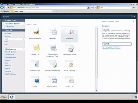 Sharepoint Designer 2010 Create Contact List
