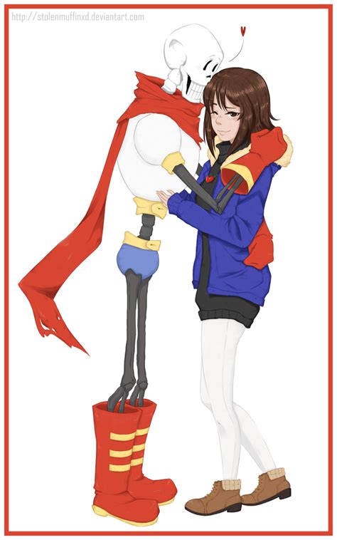 Cm Frisk X Papyrus By M Geofei On Deviantart