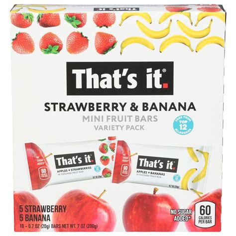 Thats It Strawberry And Banana Mini Fruit Bar 07 Ounce 60 Per Case