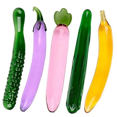 Glass Vegetables And Fruit Dildo Anal Sex Plug Masturbator Toy Eur